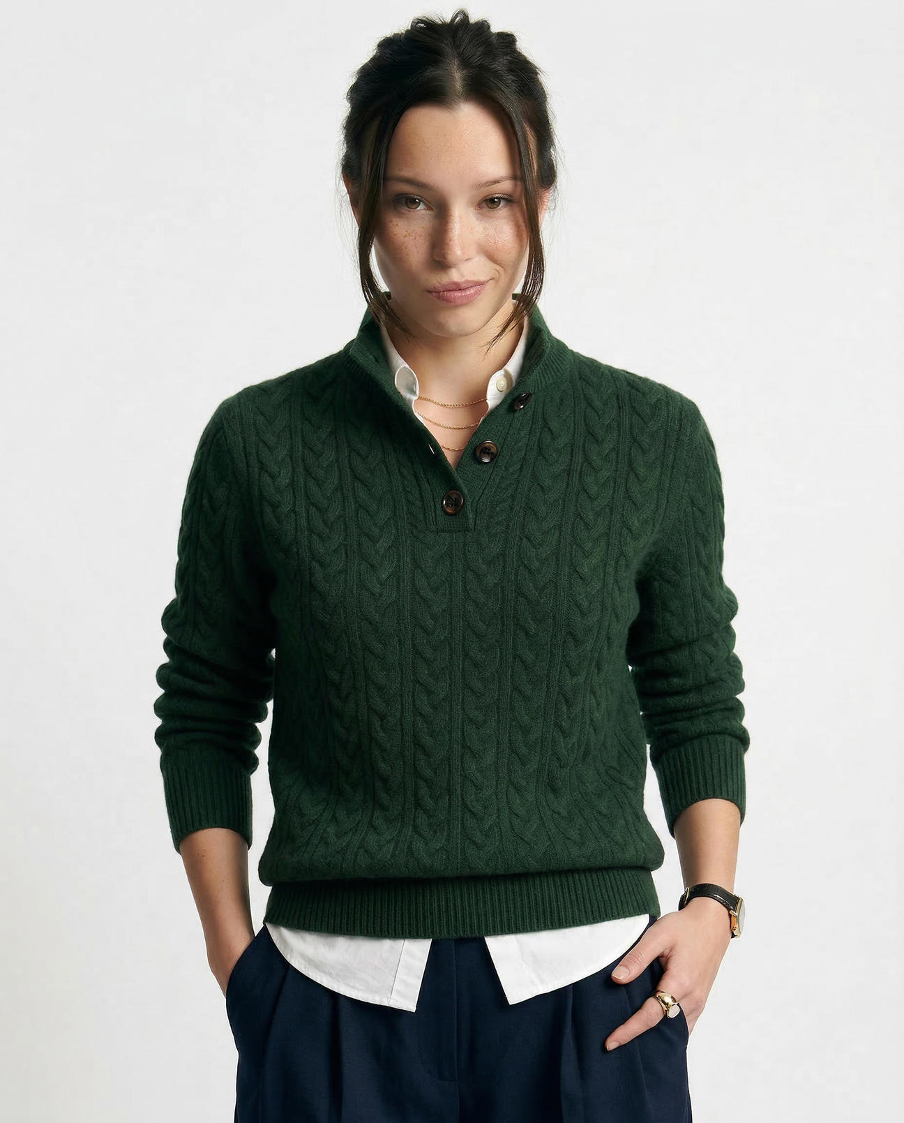 Arden Button-Up Cashmere Sweater – Lacceti